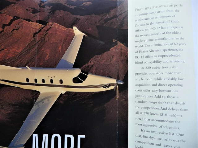 PILATUS PC12 SWISS Built Single Engine Turboprop Aircraft Promotional ...