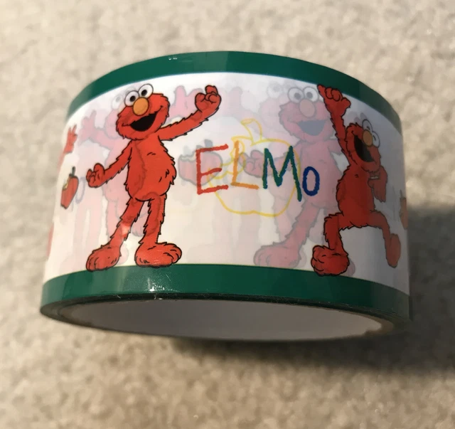 SESAME STREET ELMO Print Craft Packing Tape Sticker 2" Wide Green ...