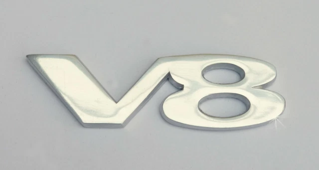 SILVER V8 WING Badge, for MGB GT V8 / MGBGT V8 Rover V8 Triumph TR8 ...