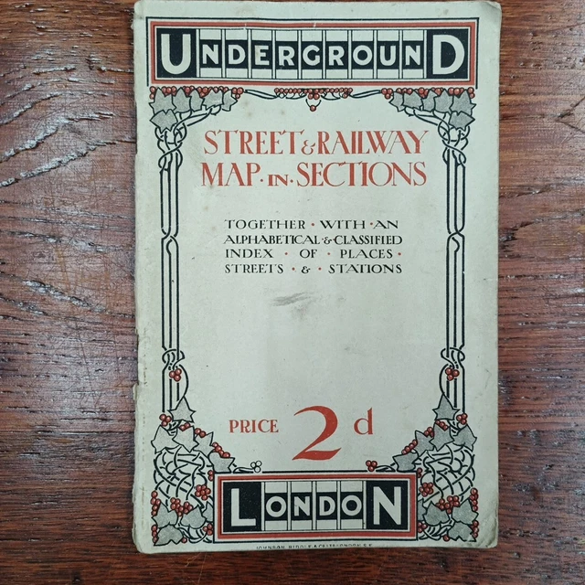 LONDON UNDERGROUND STREET & Railway Map in Sections. ca.1920s £88.00 ...