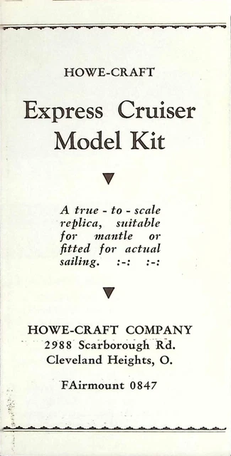 VINTAGE HOWE-CRAFT EXPRESS Cruiser Model Kit Brochure - 1950s $25.00 ...
