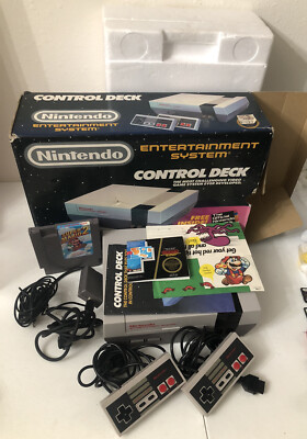 NINTENDO NES CONTROL Deck Console Bundle In Box Tested Manuals Mario ...