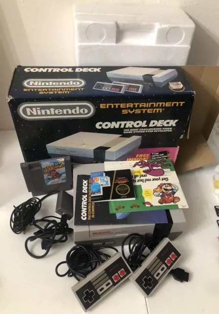 Nintendo Nes Control Deck Console Bundle In Box Tested Manuals Mario