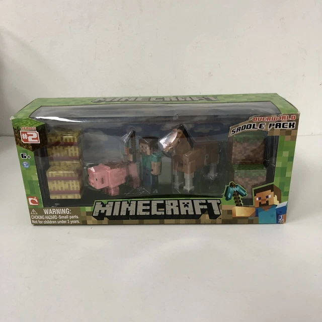 MINECRAFT OVERWORLD SADDLE Pack Figures Series #2 Steve saddle pack £24 ...