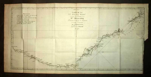 NEW GALES AUSTRALIAN COAST MAP James COOK 1774 Travel Engraving £432.17 ...