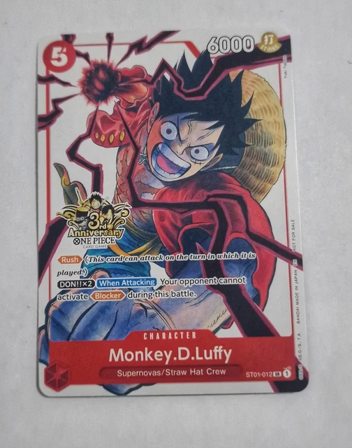 ONE PIECE CARD - Monkey D. Luffy (ST01-012) 3rd Anniversary English Alt ...
