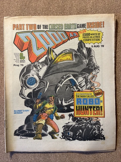 2000AD #76 VGC 1978 1st App Robo-Hunter, Judge Dredd, Dan Dare, Ant ...