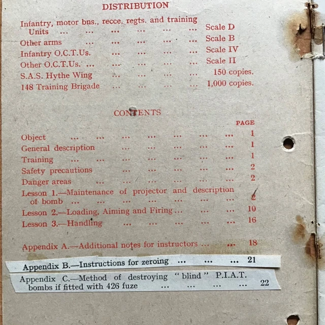 ORIGINAL WW2 BRITISH ARMY HISTORY BOOK: S.A.T. PAMPHLET No.24, PIAT ...