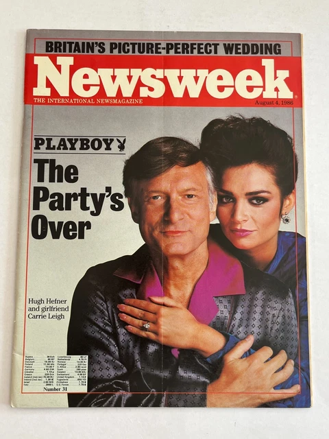 PLAYBOY HUGH HEFNER On cover NEWSWEEK International Magazine Aug 4 1986 ...