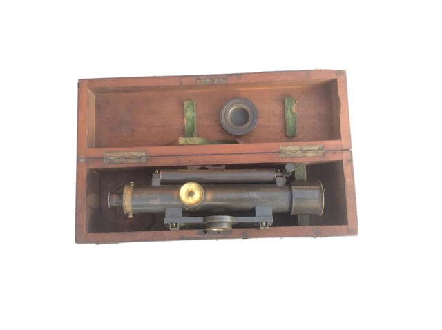 ANTIQUE KEYZOR & Bendon Dumpy Level Telescope in Box Scientific ...