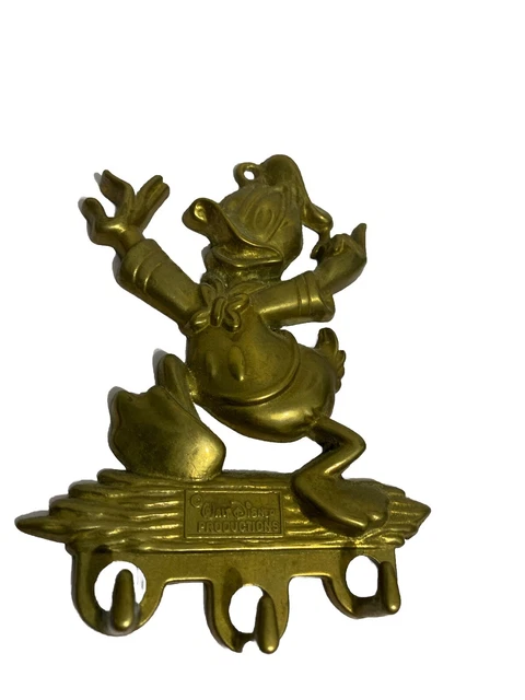 VINTAGE WALT DISNEY Donald Duck Key Hook Key Rack Brass Wall Hang ...