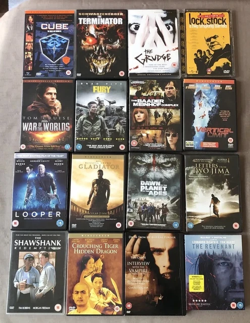 16 X FILMS Bundle (15 DVDs 1 BluRay) Willis Pitt Freeman Cruise Action ...