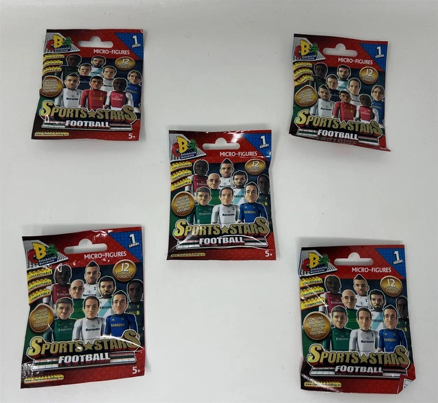CHARACTER BUILDING FOOTBALL Sports Stars BUNDLE Micro Figures X 5 Bags ...