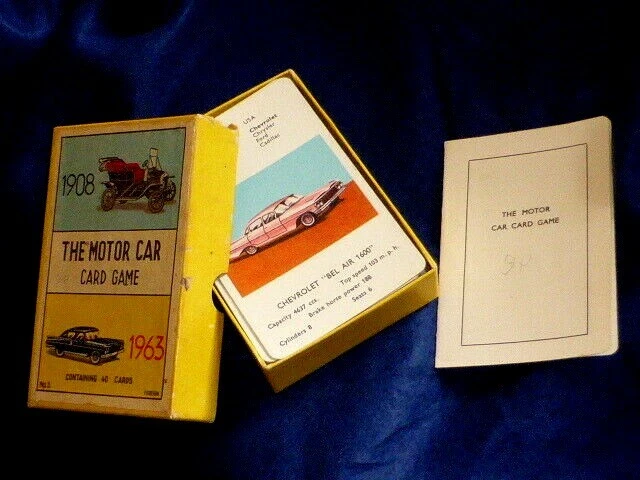 VINTAGE CARD GAME - The Motor Car Card Game No.3 - 1908 - 1963 - Circa ...