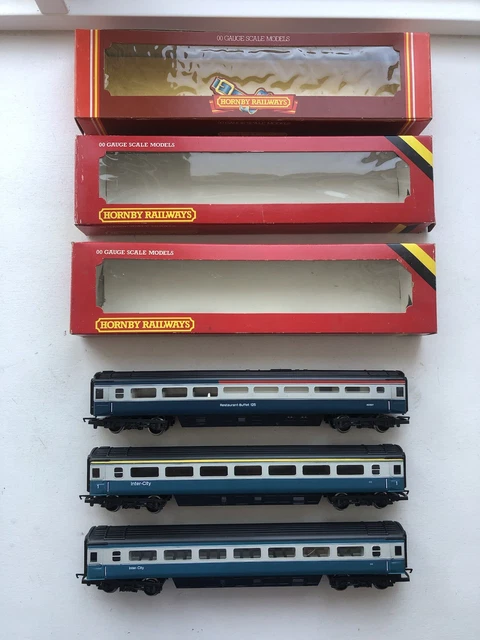 THREE BOXED HORNBY Inter City Mk3 Coaches / Buffet Car Model Railway OO ...