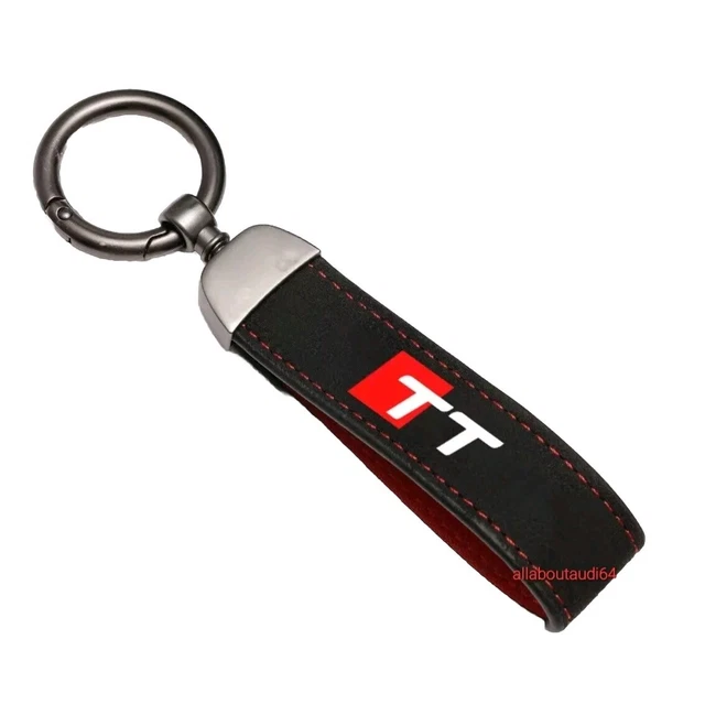 FOR AUDI TT TTS TTRS Mk1 8N MK2 8J Mk3 8S Key Ring Suede Black Leather ...