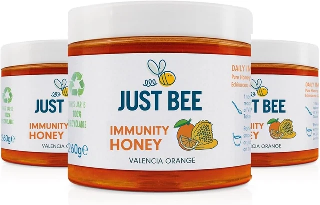 JUST BEE ORANGE Immunity Honey Multipack, Orange Flavoured Honey with ...
