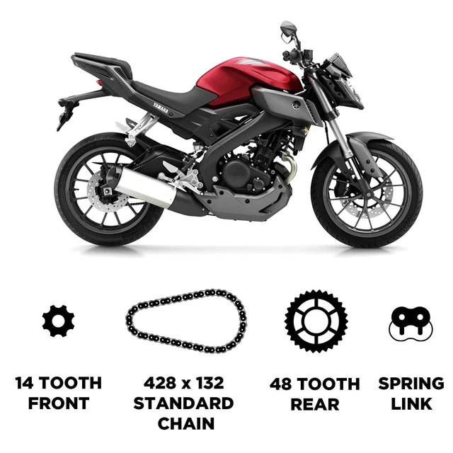 DID CHAIN & Sprocket Kit for Yamaha MT-125 15-19 $77.98 - PicClick AU