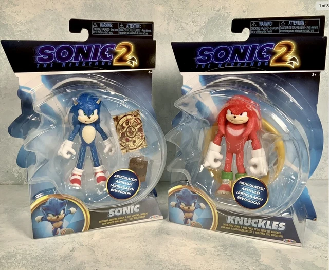 SONIC THE HEDGEHOG Movie 2 Sonic with Map & Knuckles with Ring 4 ...