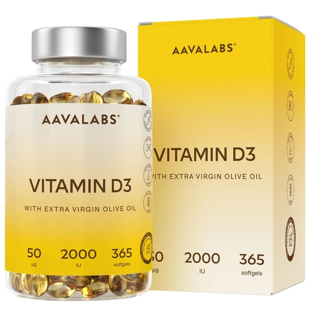 VITAMIN D3 [2000 IU] - with Extra Virgin Olive Oil for 1 count (Pack of ...
