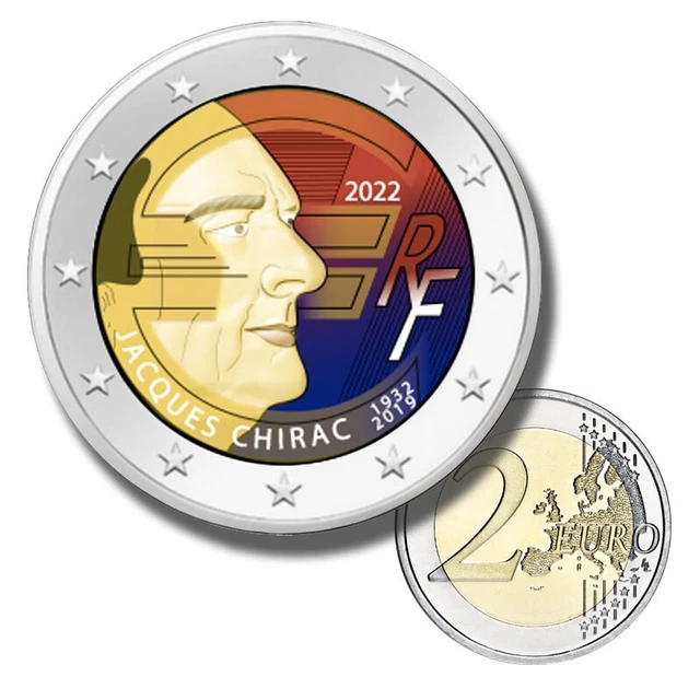 RARE PIÈCE DE 2 euros, France 2022, Jacques Chirac commémorative £219. ...