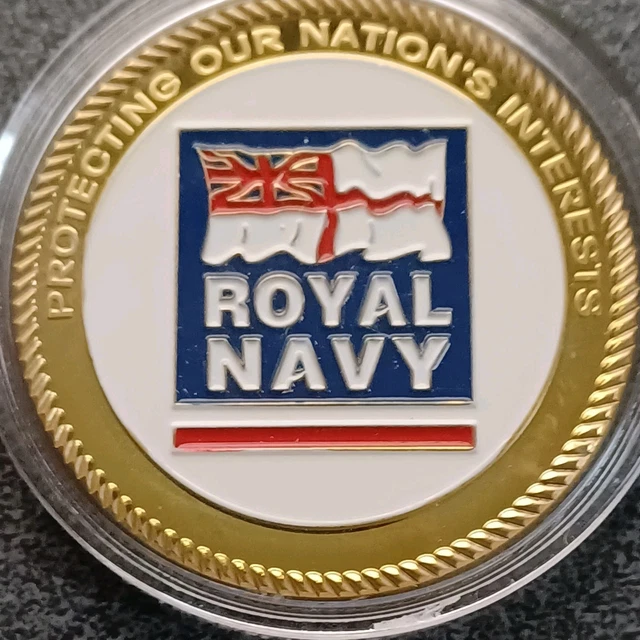 ROYAL NAVY HMS BULWARK 24ct Gold Plated Collectable Coin 44mm dia £8.65 ...