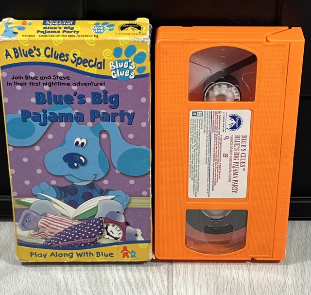 BLUE’S CLUES - Blue’s Big Pajama Party VHS 1999 Play Along With Blue ...