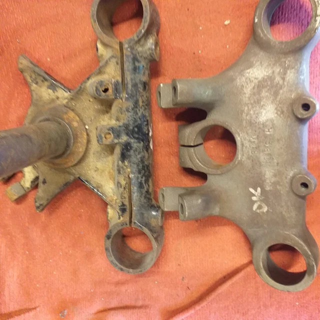 TRIUMPH PRE UNIT H380 front forks yokes rigid & single Downtube frame ...