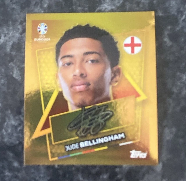 JUDE BELLINGHAM ENG Sp Signed Topps Euro 2024 Golden Sticker £10.00 ...