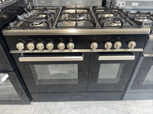 KENWOOD CK407G 90 cm Full Gas Range Cooker - Black & Chrome ...