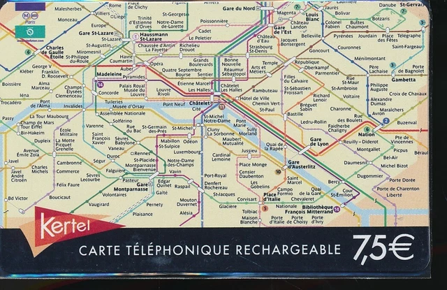 PREPAYEE KERTEL PARIS Plan Du Metro Voir Verso Ref Prs 22/10 EUR 1,99 ...