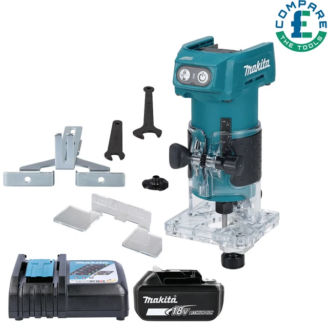 MAKITA DRT52Z 18V LXT Cordless Brushless Router With 1 x 3.0Ah Battery ...