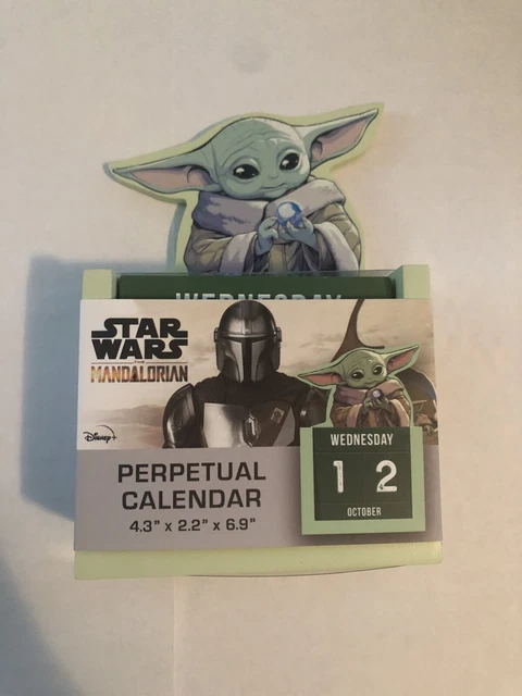 DISNEY STAR WARS Mandalorian Baby Yoda Perpetual Calendar, New with ...