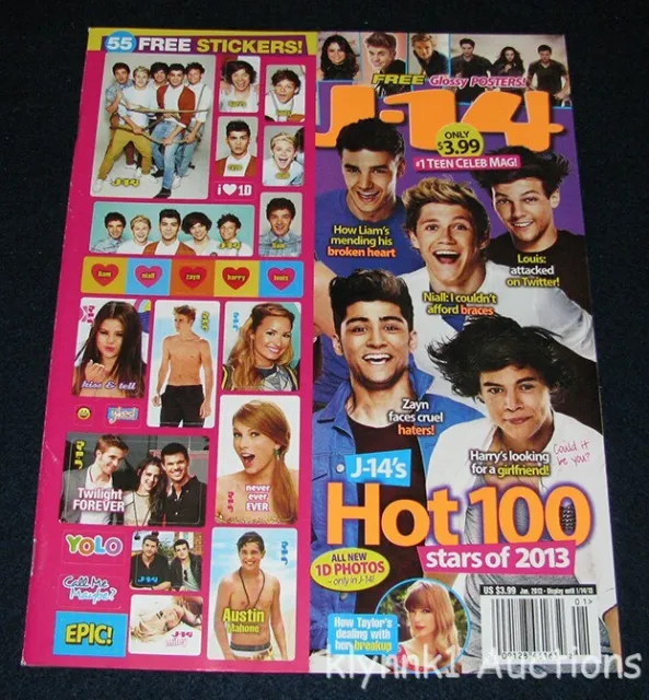 J-14 MAGAZINE JANUARY 2013 Harry Selena Zayn Niall Liam Louis Demi ...