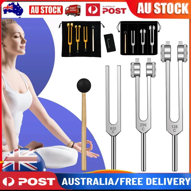 4 TUNING FORK Set for Medical Healing Sound Therapy Work Balance ...