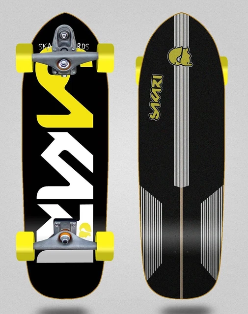 SAKARI SURFSKATE AVEC Surf Skate Trucks T12 Logo Jaune Blanc 33,5 EUR ...