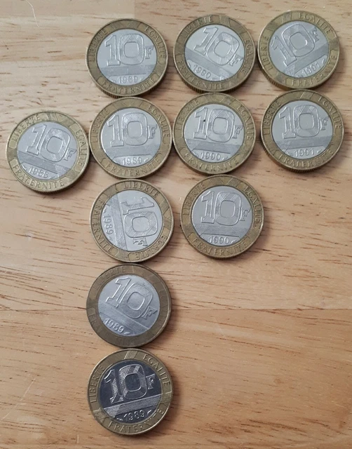 11 X LIBERTE Egalite Fraternite 10F 1988, 1989, 1990 & 1991 Coins £3.31 ...