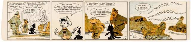 FELIX, ORIGINAL DAILY strip by Ross Wetzel, April 1, 1940. EUR 400,00 ...