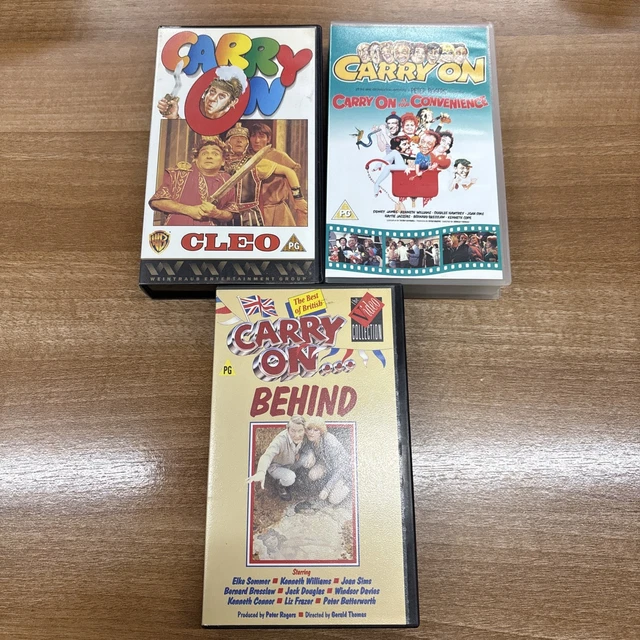 X3 BUNDLE OF Carry On VHS Films Carry On Cleo, at your convenience ...