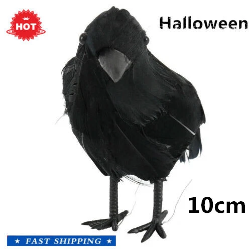 ACCESSOIRE FILM CORBEAU noir grandeur nature faux corbeau décor chasse ...