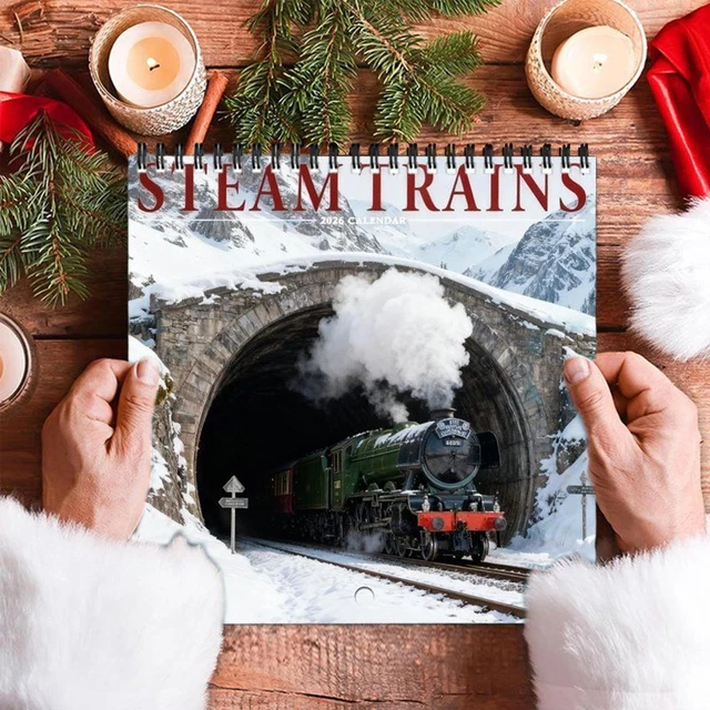 STEAM TRAIN CALENDAR 2026 Steam Trains Wall Planner Monthly Calendar £ ...