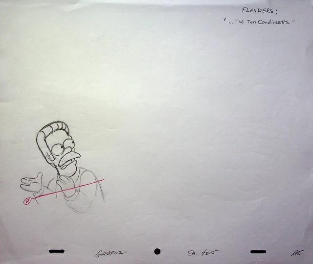 THE SIMPSONS PRODUCTION Animation Hand Drawn HOMER SIMPSON Pencil ...