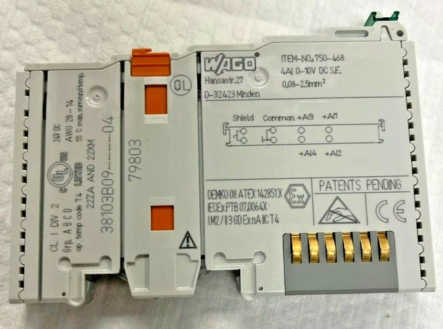 WAGO 750-468 4-Channel Analog Input Module $150.00 - PicClick