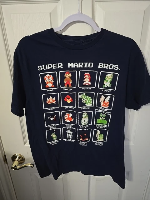 SUPER MARIO BROS. Characters NES 1985 Navy Blue T-shirt M Vintage Video ...
