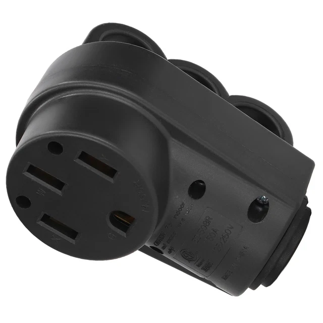 RV FEMALE PLUG 50 AMP 125V 250V Brass ABS Connector Receptacle ...