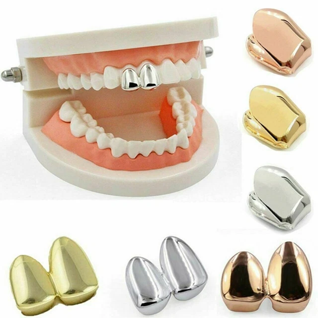 CUSTOM GOLD PLATED Small Single Tooth Cap Grillz Hip Hop Teeth Grill ...
