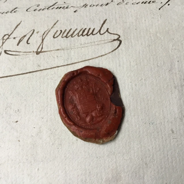 CACHET EN CIRE Sceau Ancien Armoiries Couronne de Duc EUR 18,00 ...