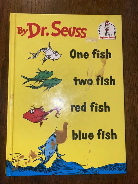 DR SEUSS ONE Fish Two Fish Red Fish Blue Fish 1960, Early Printing $4. ...
