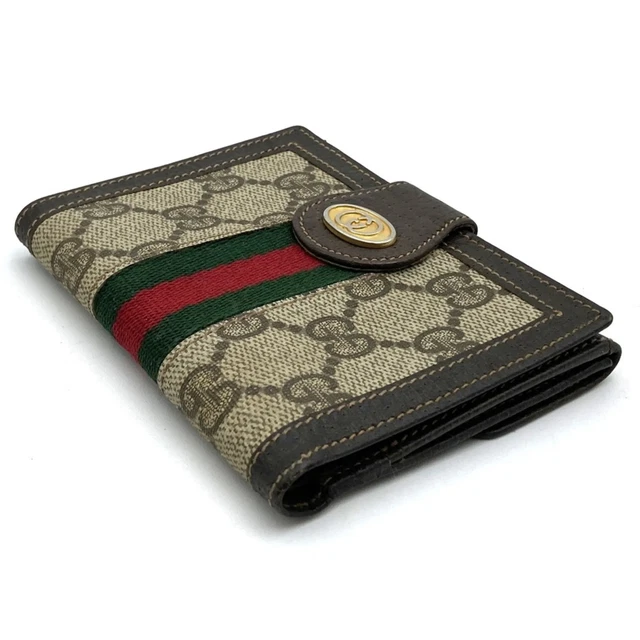 GUCCI OLD GUCCI Sherry Line Bi-fold Wallet Vintage Retro GG Supreme ...