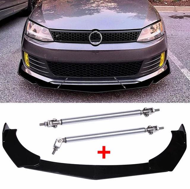 FRONT BUMPER LIP Spoiler Splitter Body Kit + Strut Rods For VW Jetta ...